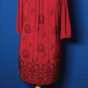 IMAN | Dresses | Iman Red Beaded Dress | Poshmark